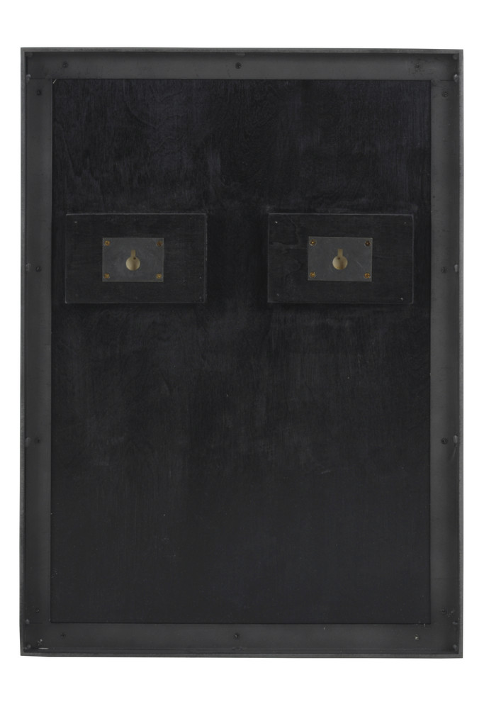 MIRRORS: TWIN RECTANGULAR BLACK METAL MIRROR