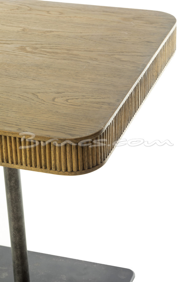 DINING TABLES: ASPE ROUND PINE AND IRON DINING TABLE