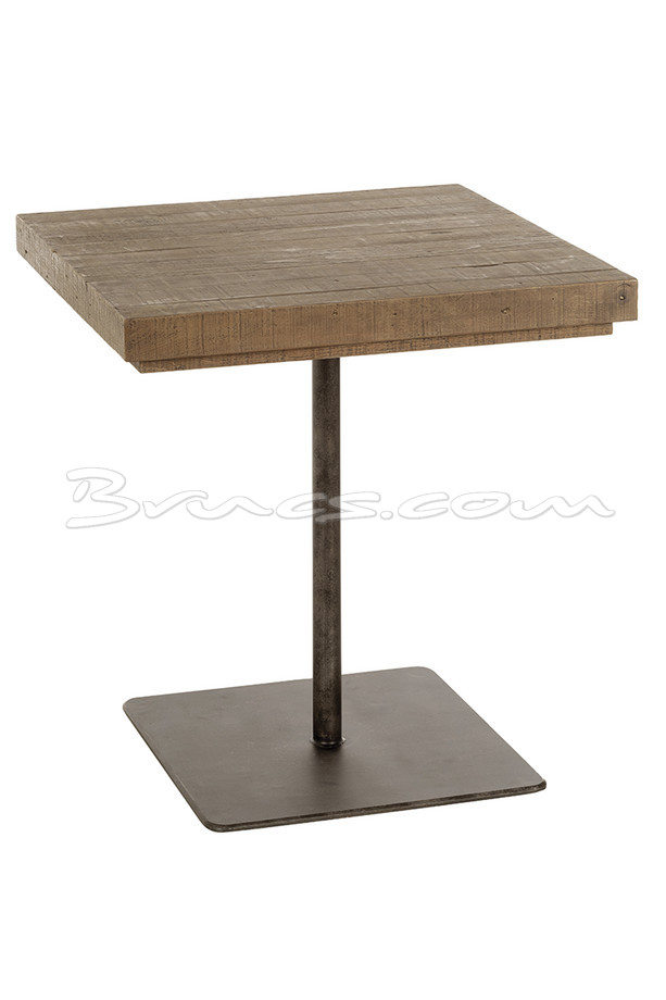 DINING TABLES: ASPE SQUARE PINE AND IRON DINING TABLE