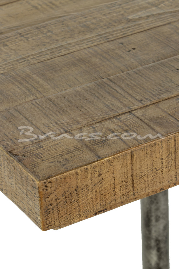 DINING TABLES: ASPE SQUARE PINE AND IRON DINING TABLE