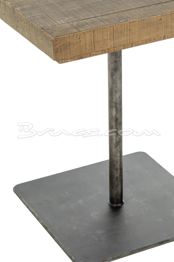 DINING TABLES: ASPE SQUARE PINE AND IRON DINING TABLE