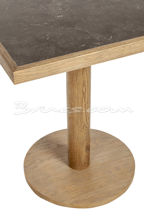 DINING TABLES: LAGOON SQUARE STONE AND OAK DINING TABLE