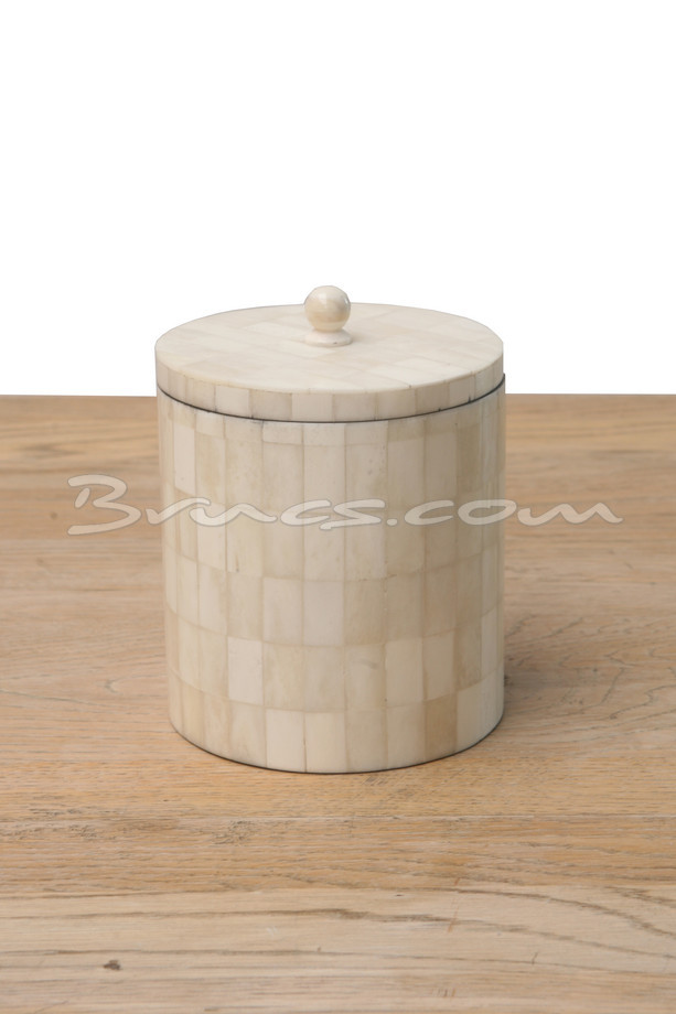 BOXES: NATURAL BONE ROUND BOX
