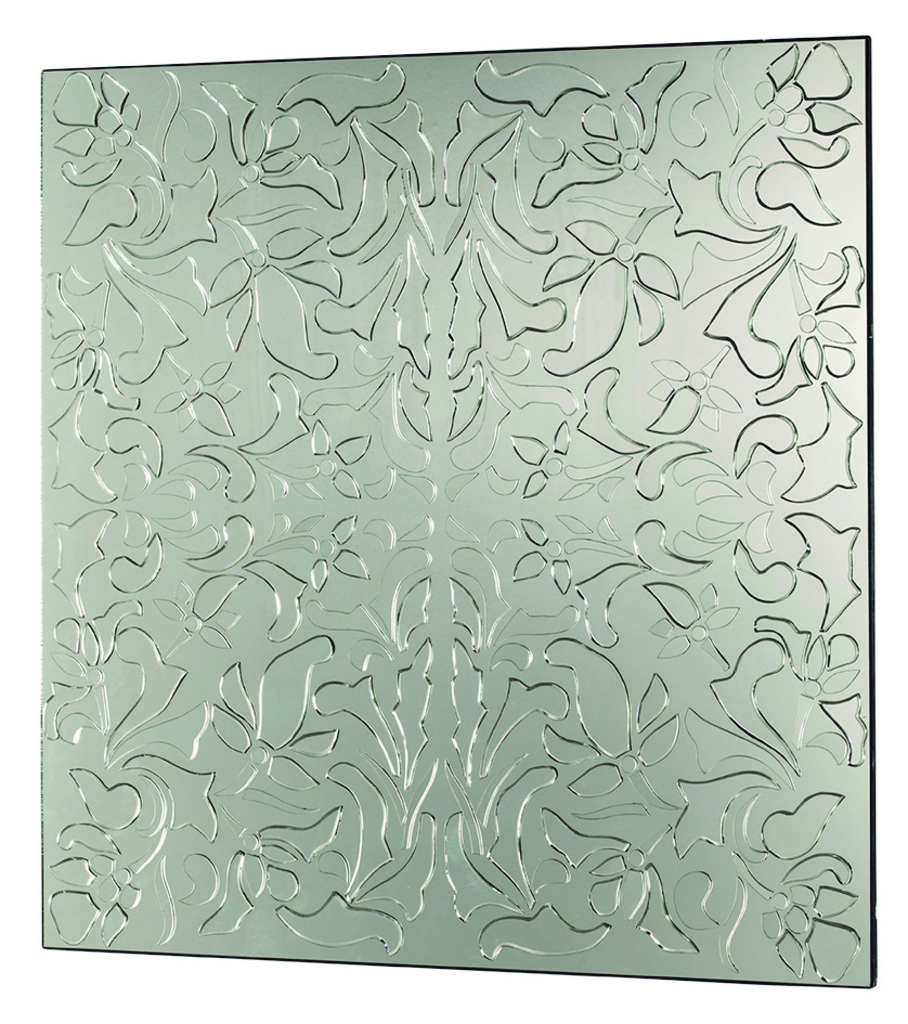 MIRRORS: PERVO SQUARE MIRROR PANEL WITH INLAID CRYSTAL FLO