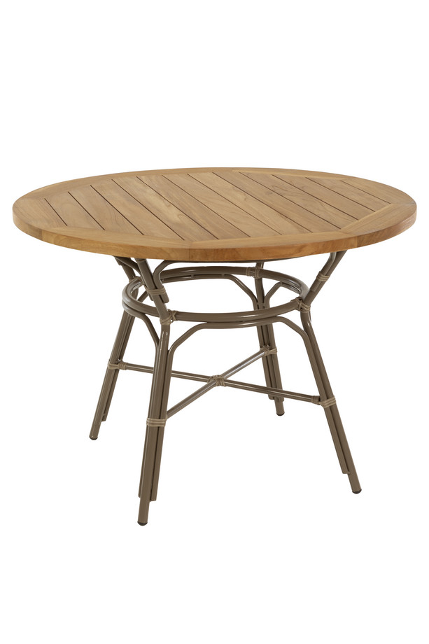 DINING TABLES: PARACAS ALUMINIUM, TEKA & SYNTHETIC GREY TABLE