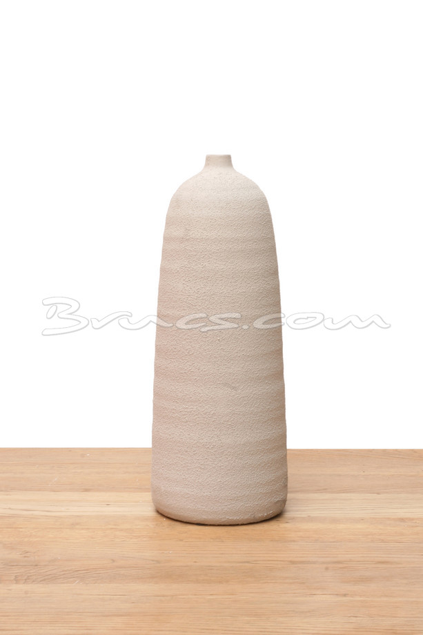 VASES & PLANTERS: SMALL TALL GREY CERAMIC VASE
