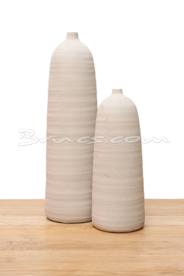 VASES & PLANTERS: SMALL TALL GREY CERAMIC VASE
