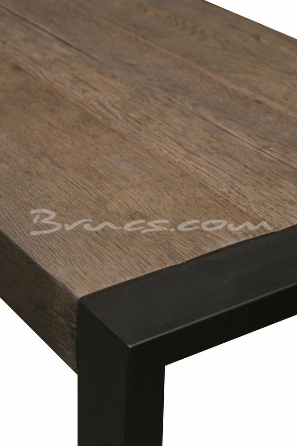 SIDE TABLES: TER RECTANGULAR OAK AND IRON COFFEE TABLE